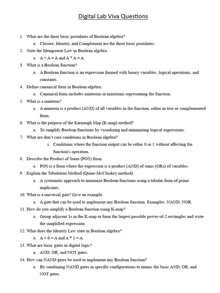 LSD Viva Qns | PDF | Mathematics | Electrical Circuits