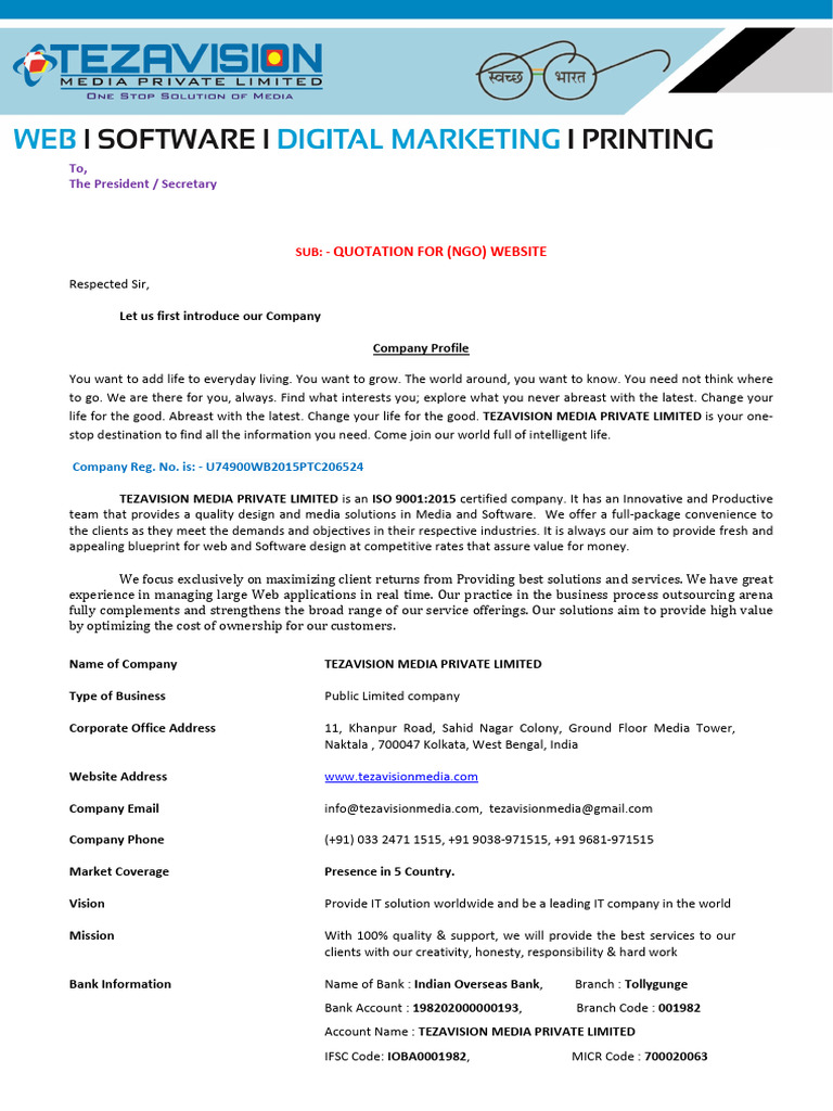 Quotation For Ngo Website | PDF | Social Media | Popular Culture ...