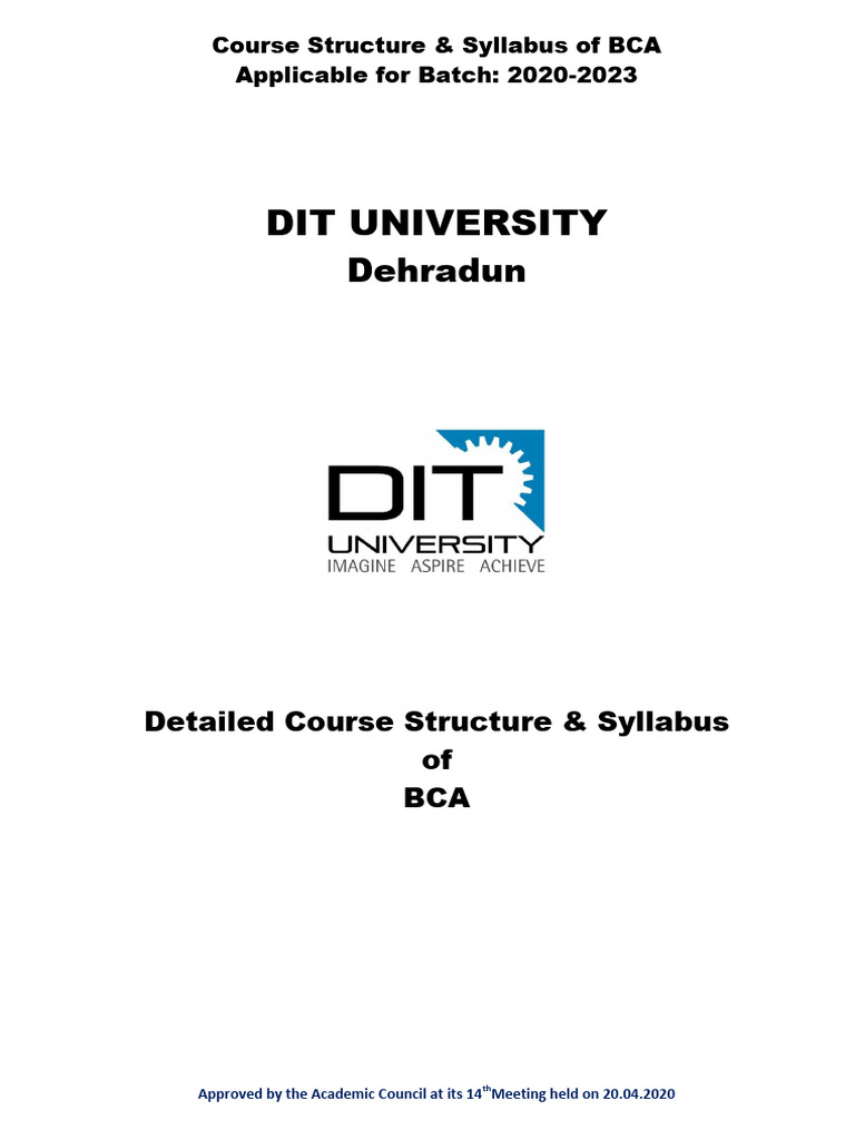 1762imguf - BCA Course - Structure and Syllabus Batch 2020 2023 | PDF ...