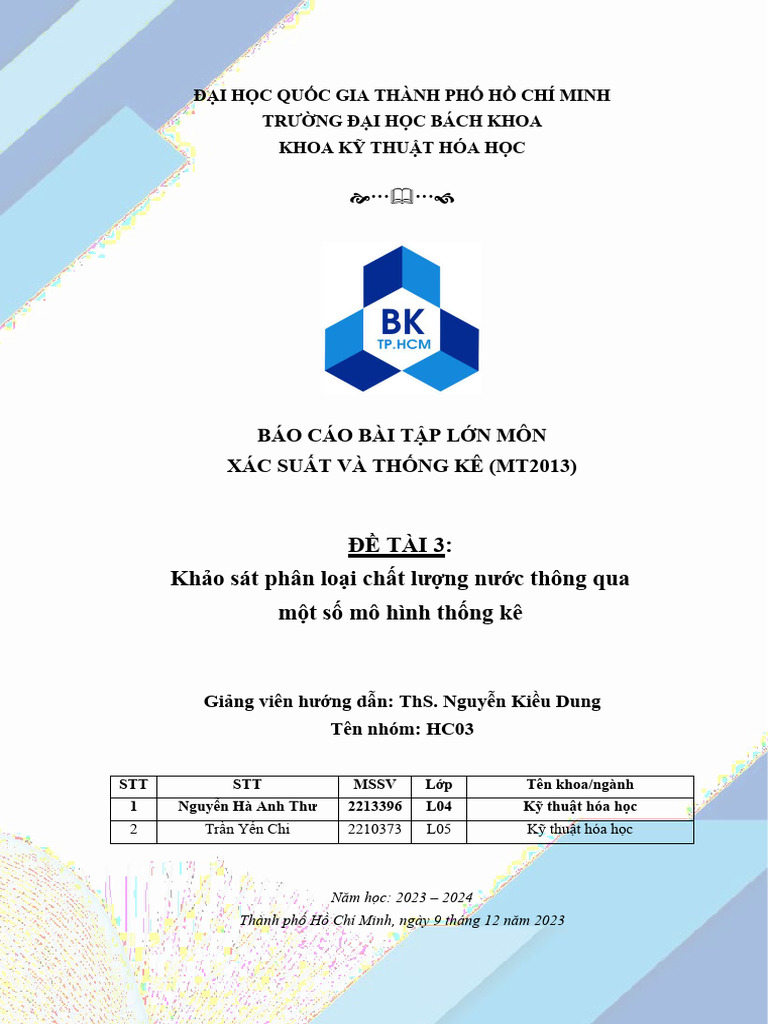 BTL XSTK Hcmut | PDF