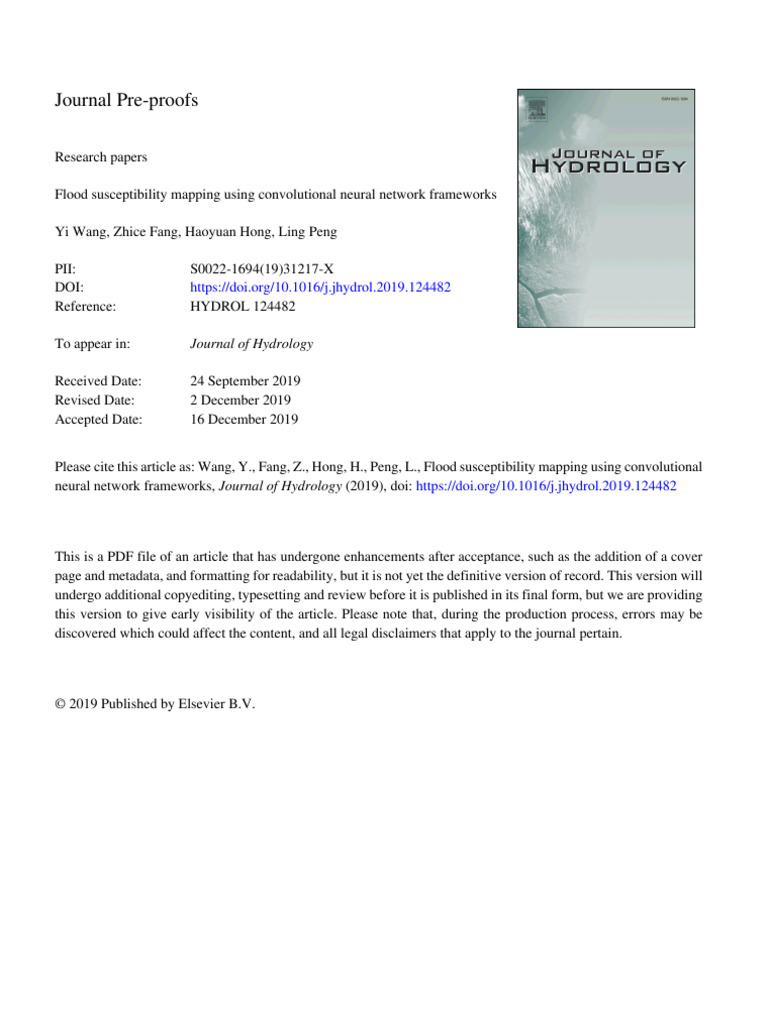 LR1 Flood Susceptibility Mapping Using Convolutional Neural Network Frameworks | PDF | Machine ...