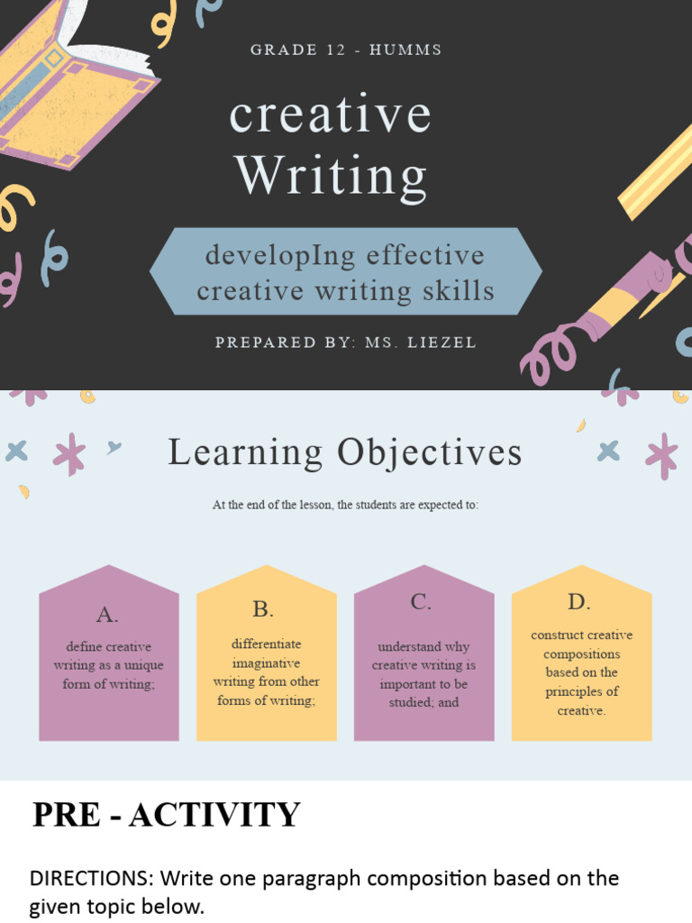 L1 - Creative Writing - Grade 12 HUMMS.. | PDF | Poetry | Human Communication