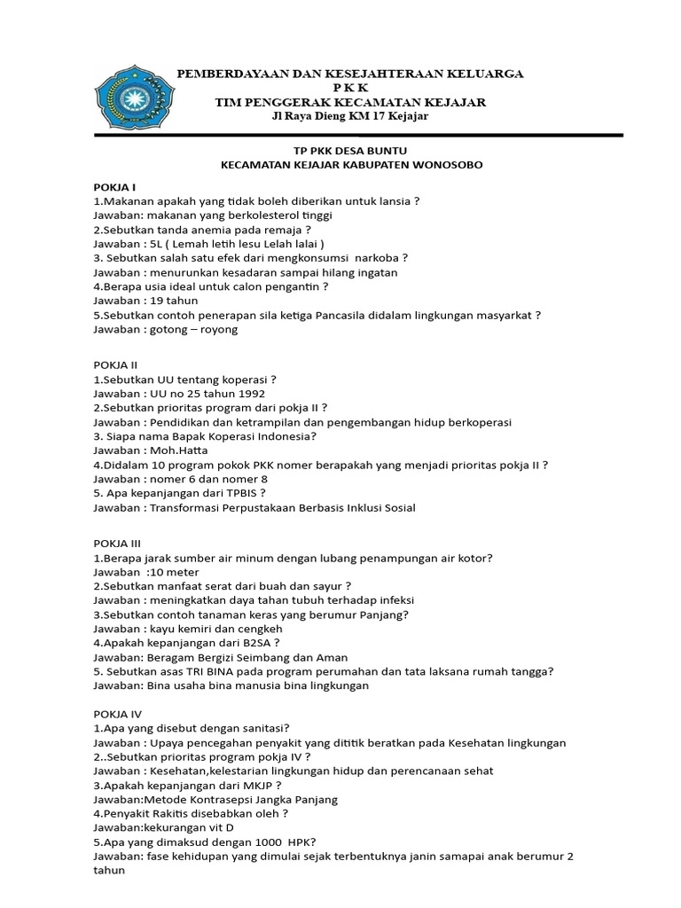 Panduan PKK: Program & Prioritas | PDF