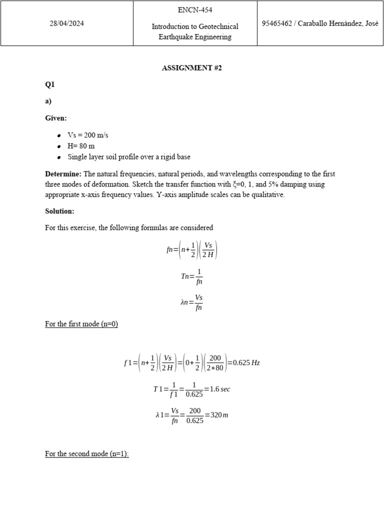 Assignment 2 | PDF | Amplifier | Geotechnical Engineering Assignment 2 | PDF | Amplifier | Geotechnical Engineering