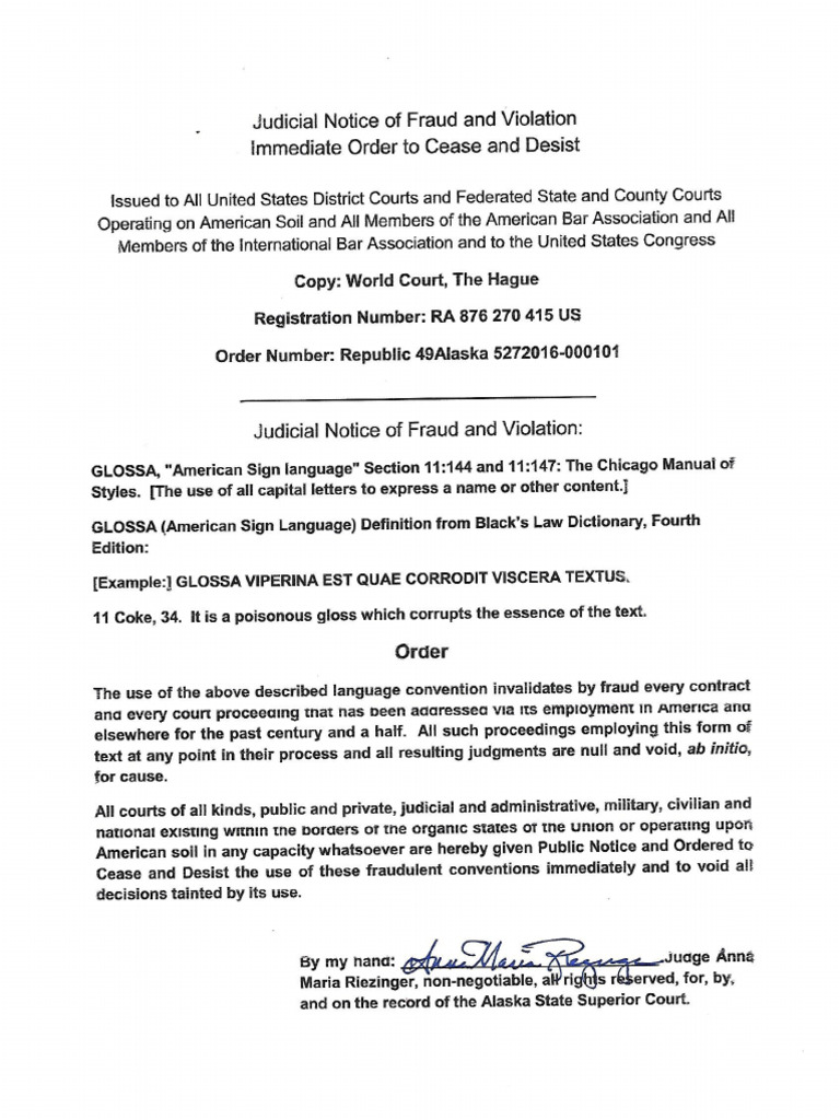 Hague Notice of Fraud | PDF