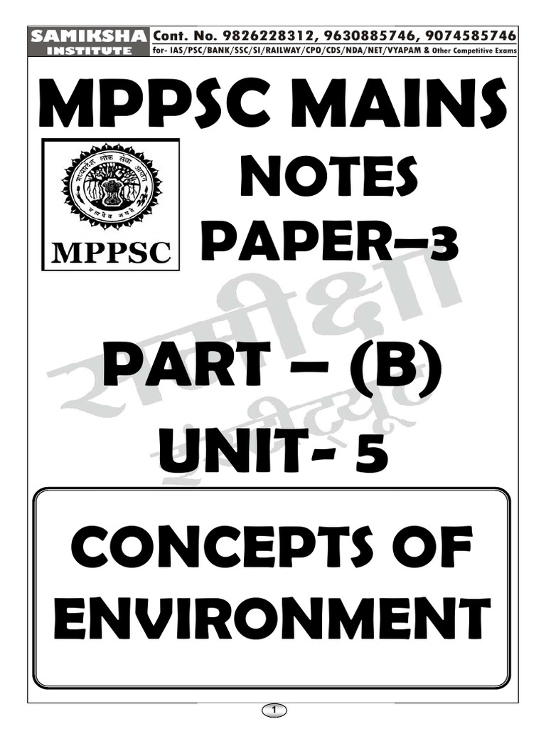MPPSC Mains Environment Pyq Solved (2020-2023) | PDF | Biodiversity ...