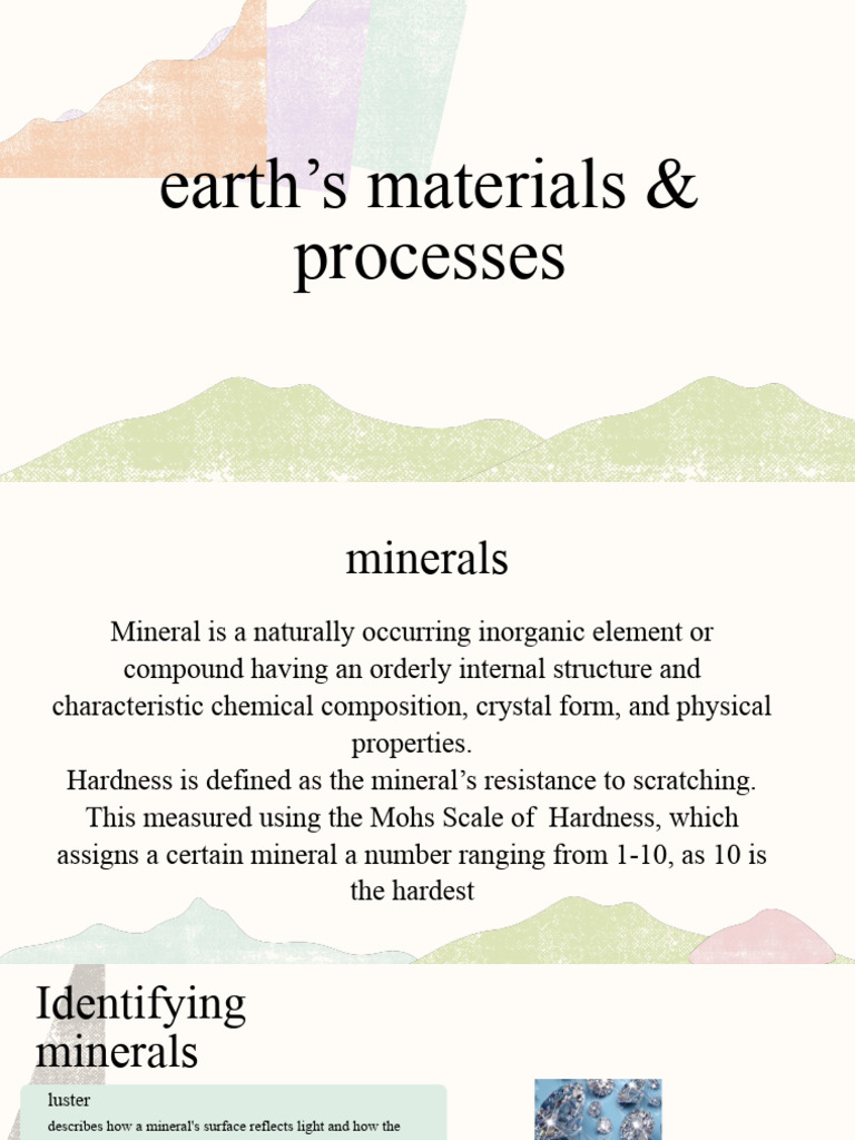 Earth's Materials & Processes | PDF | Rock (Geology) | Minerals