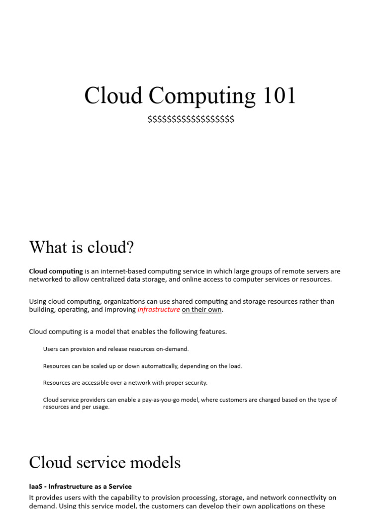 Cloud Computing 101 Pdf Cloud Computing Software As A Service