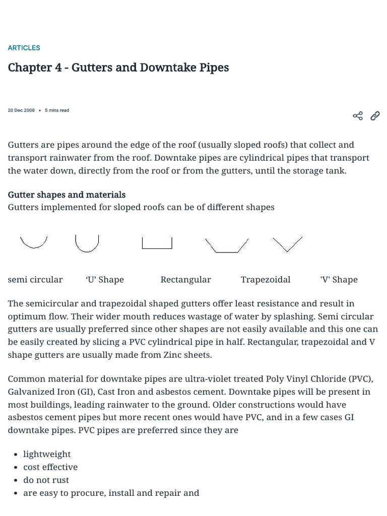 Gutters and Downtake Pipe Installation Guide | PDF | Pipe (Fluid Conveyance) | Roof