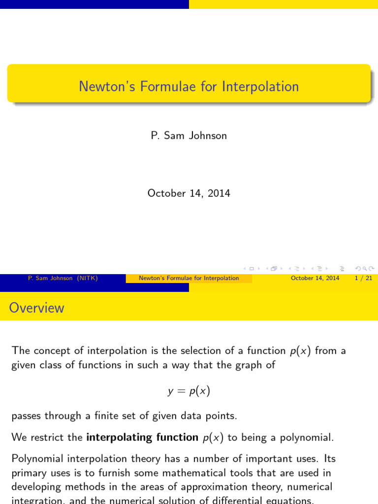 Finite Differences, Various Operators and Newton - S - Formulae - For - Interpolation | PDF ...