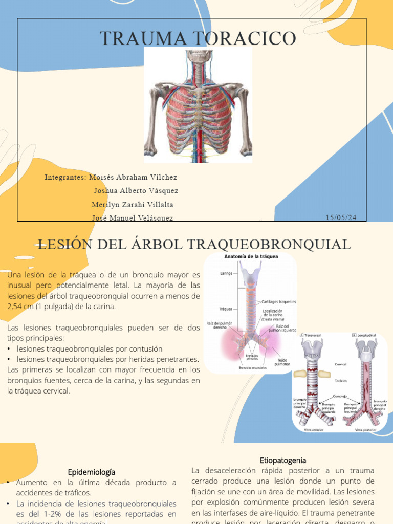 Trauma de Torax | PDF | Especialidades Medicas | Medicina CLINICA