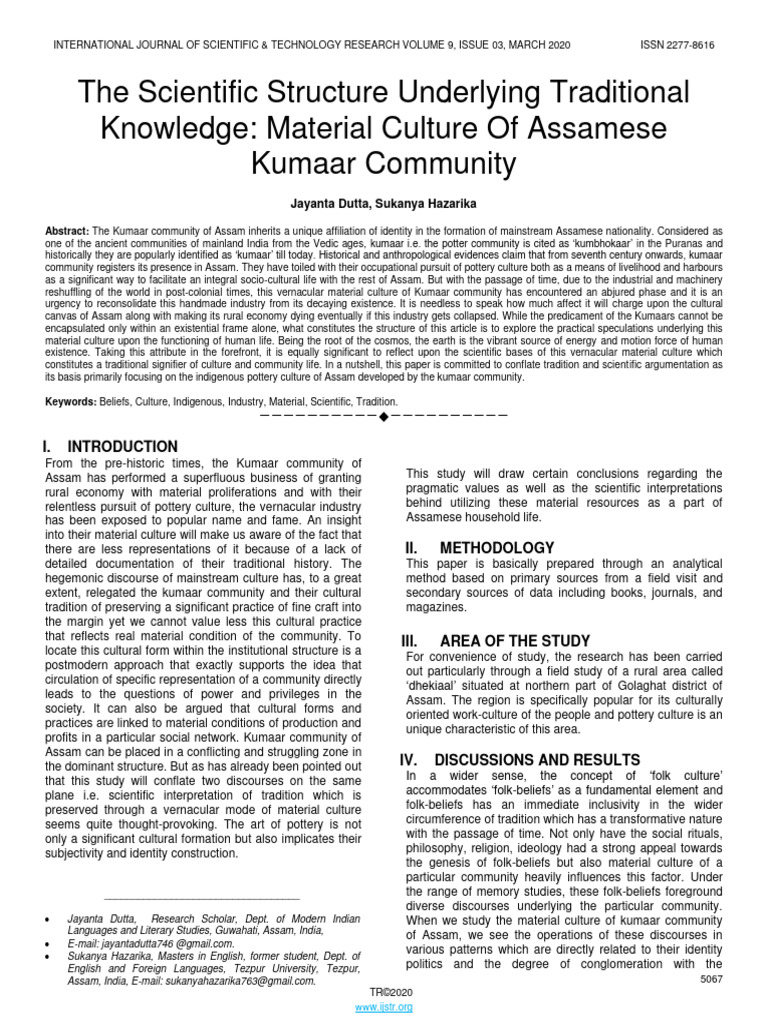 The Scientific Structure Underlying Traditional Knowledge Material ... The Scientific Structure Underlying Traditional Knowledge Material ...