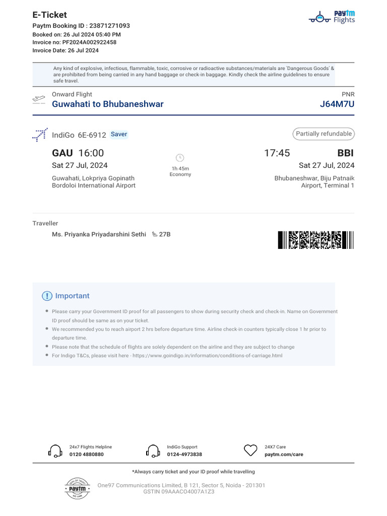 Gau Bbi 27072024 23871271093 | PDF | Fee | Airport