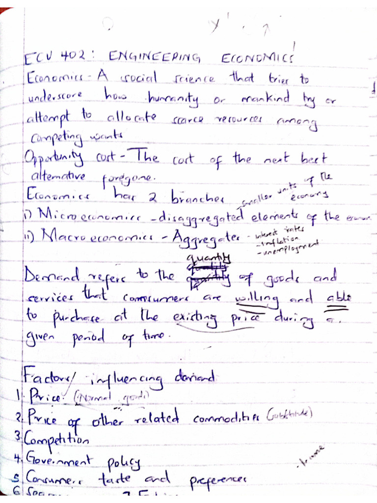 Economics Class Notes | PDF
