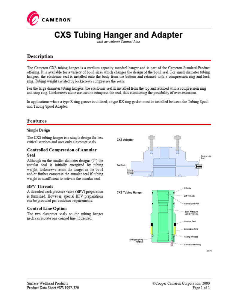 CXS Tubing Hanger | PDF | Pipe (Fluid Conveyance) | Nut (Hardware)