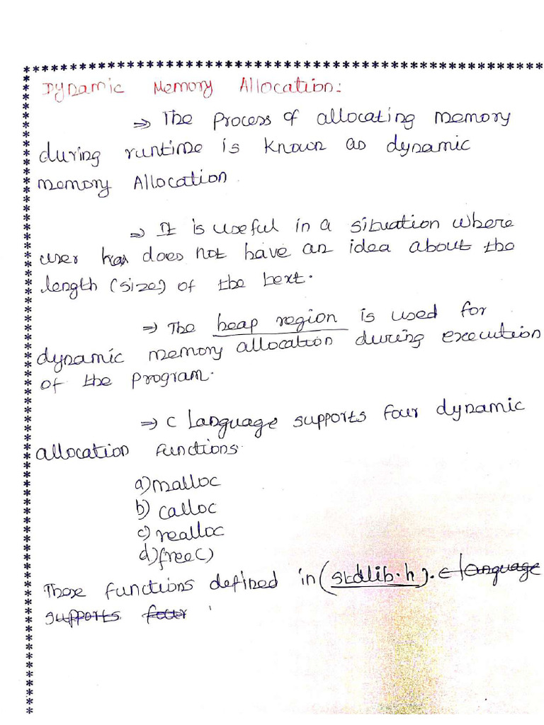 Dynamic Memory Allocation | PDF