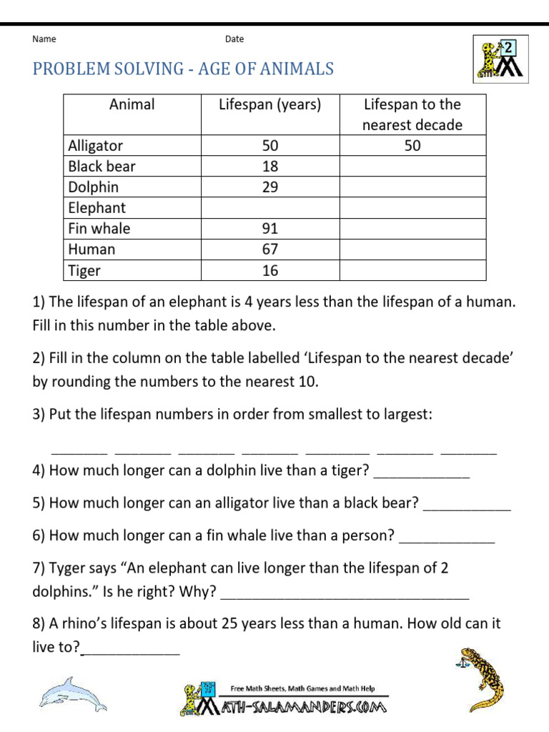 Lifespan Comparisons of Mammals | PDF | Dolphin | Mammals