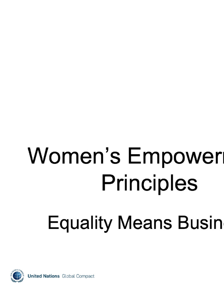 Women's Empowerment Principles - Womens - Empowerment - Principles ...