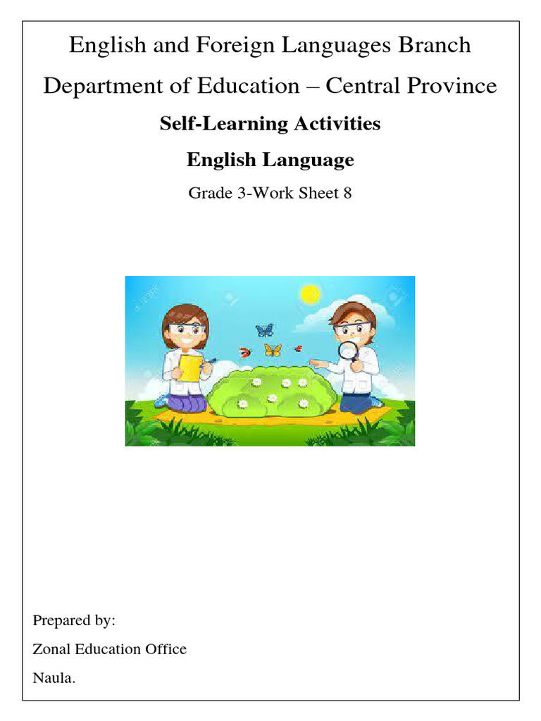 English - Grade 3 - Worksheet 8 | PDF