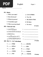 Grade 3 English 1st Term Exam Paper | PDF | Language Arts & Discipline ...