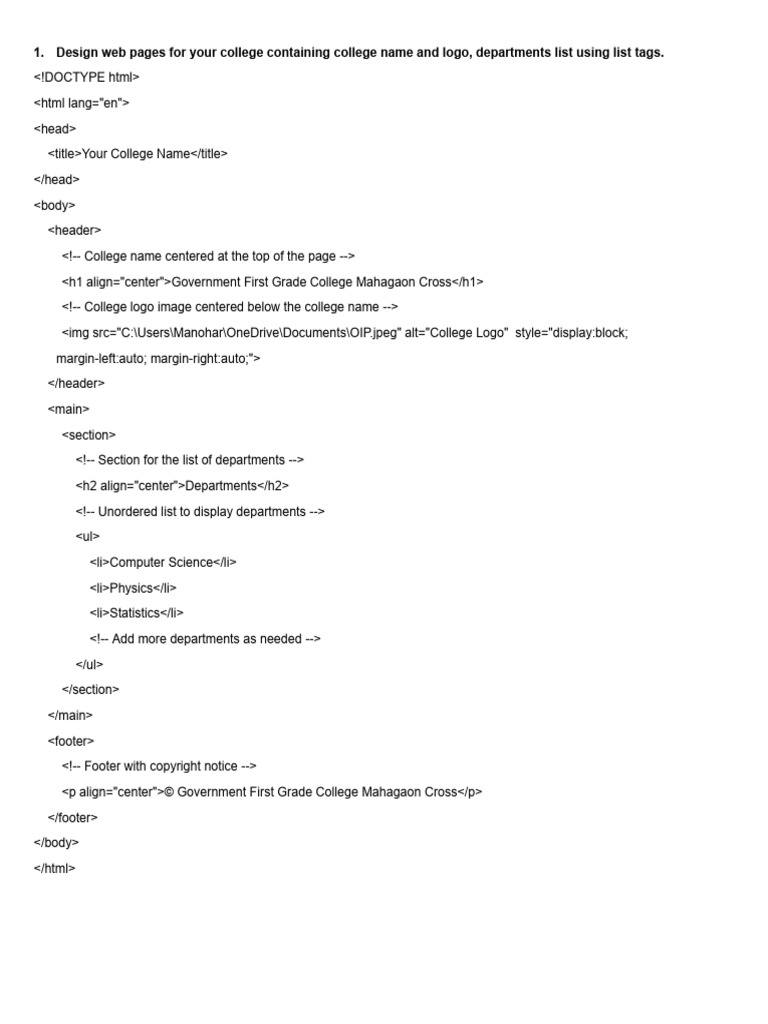 Part A Web Progg | PDF | Html | Html Element Part A Web Progg | PDF | Html | Html Element