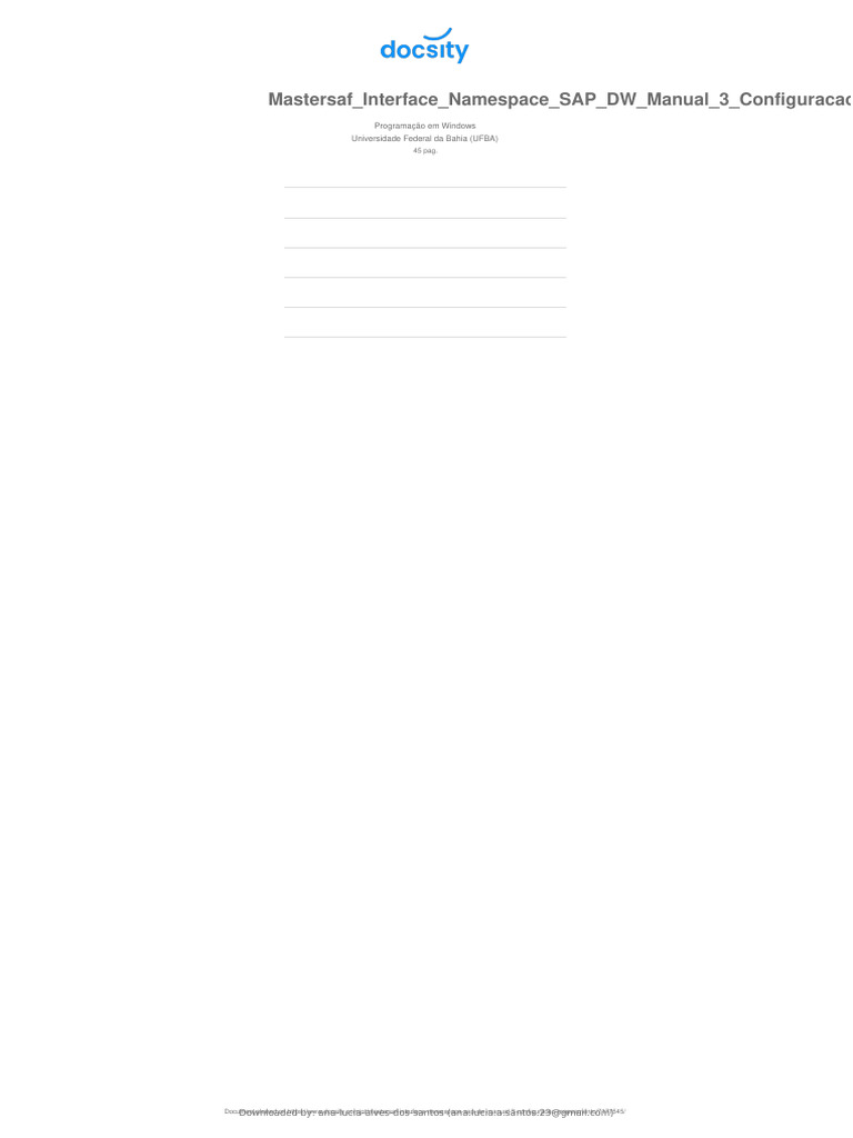 Docsity Mastersaf Interface Namespace Sap DW Manual 3 Configuracao Mapeamento | PDF