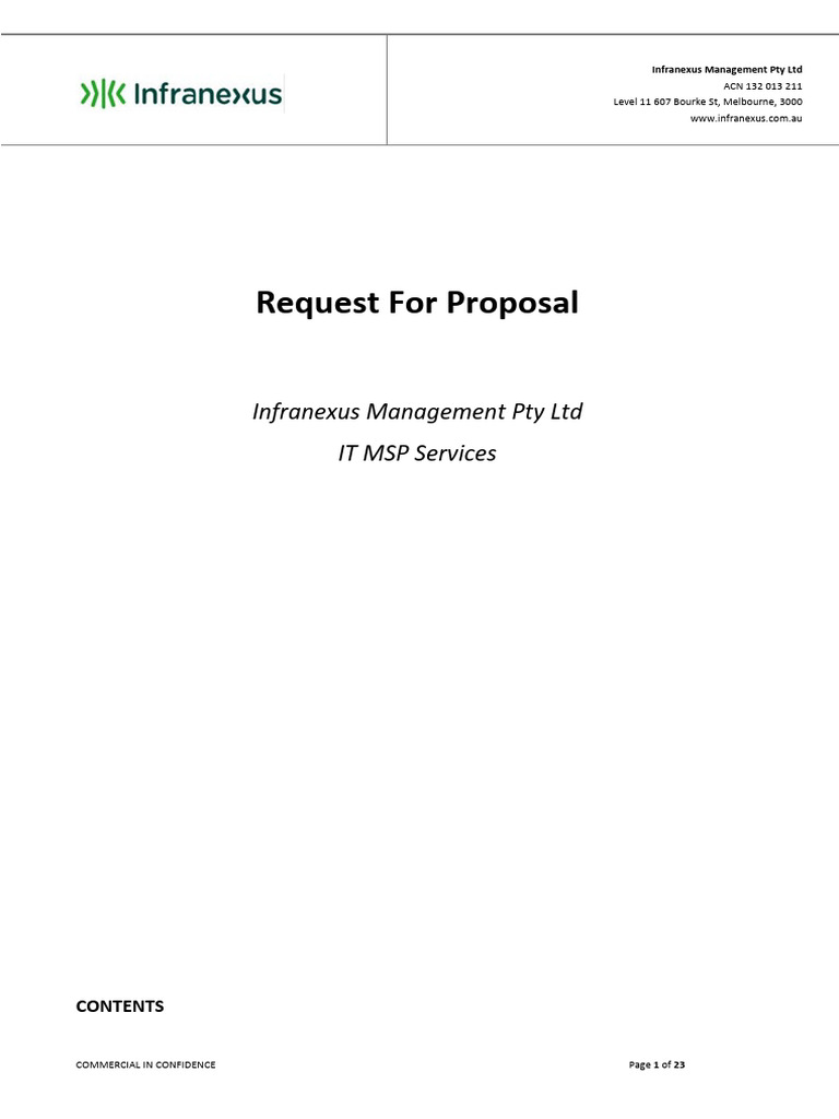 1 - Infranexus Request For Services Proposal MSP Contract | PDF ...