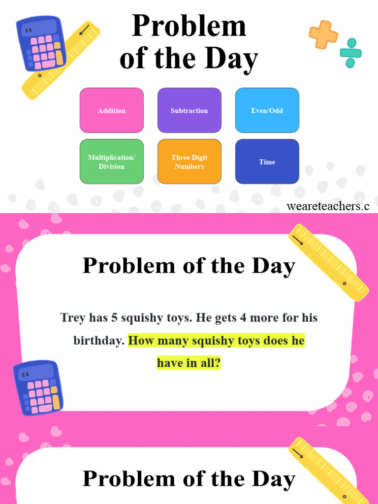 Math Problems of The Day - 2nd Grade | PDF