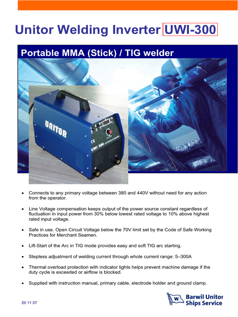 Unitor Arc Welding UWI-300 | PDF | Welding | Construction