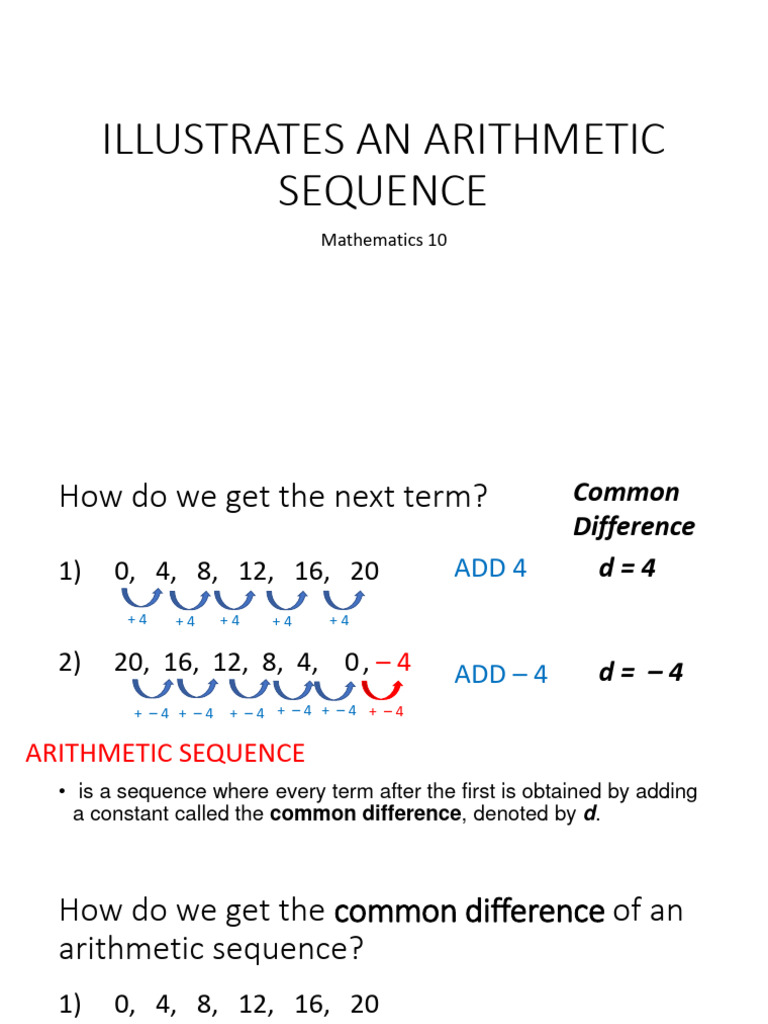 Q1 Lesson 2 Illustrates An Arithmetic Sequence | PDF | Mathematics ...