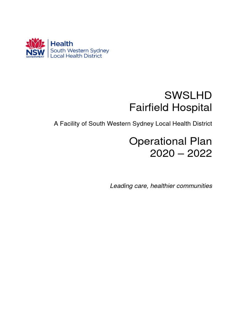 Fairfield Hospital Operational Plan 2020-2022 | PDF | Health Care | Patient
