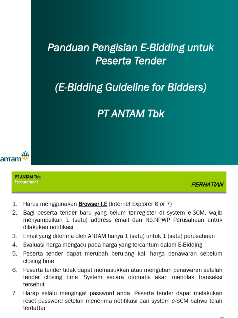 E-Bidding Guideline For Bidders | PDF | Auction