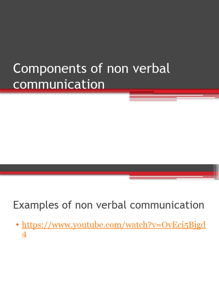 Components of Non Verbal Communication - Module3 - Sentoutfeb20 | PDF ...