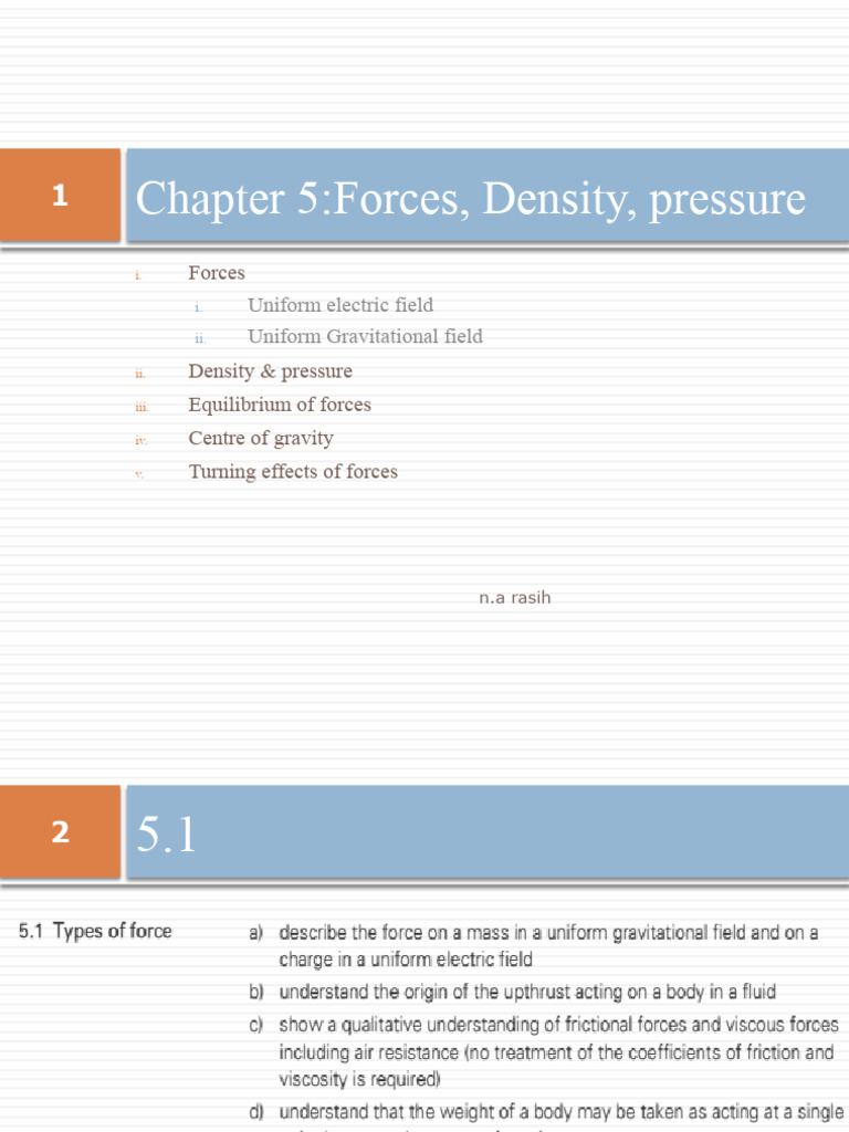 Chapter 5 - Forces, Density a Pressure 2016 A | PDF | Buoyancy | Force