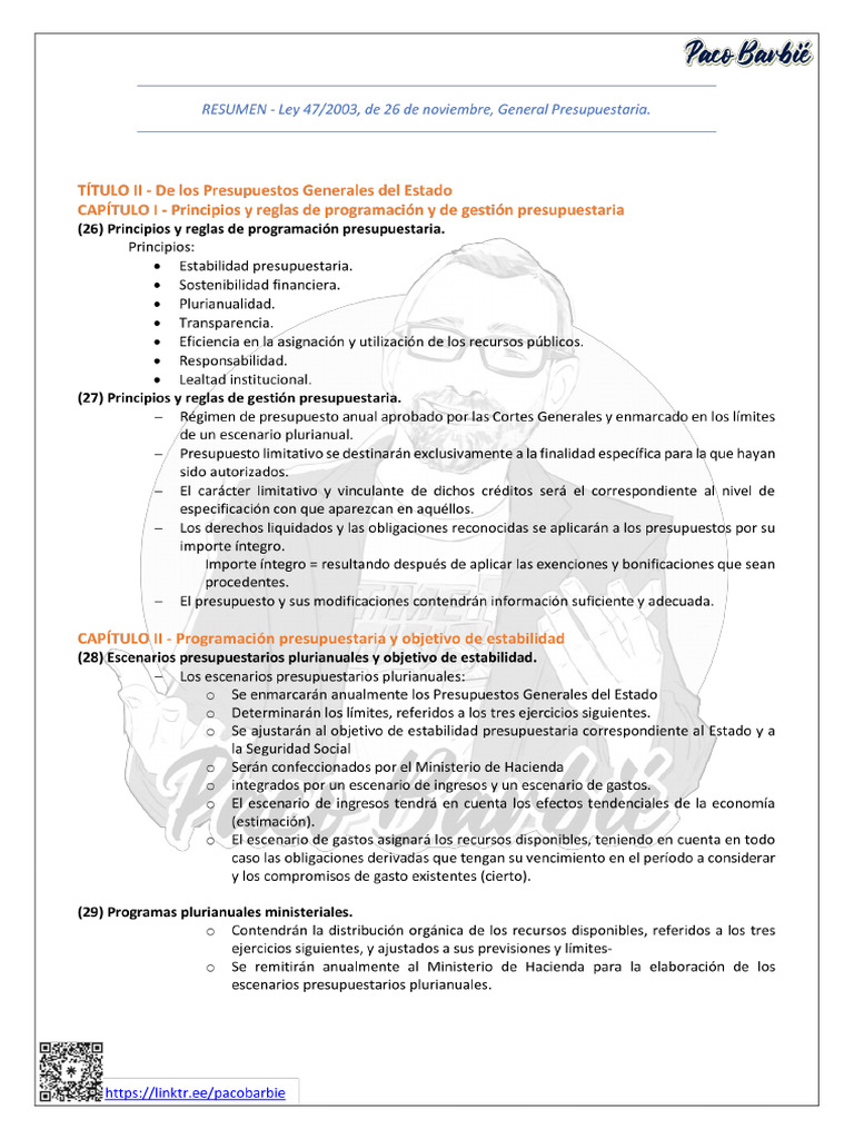 Resumen Ley 47-2003 - Título 2 (Cap1,2,3) - A2 | PDF