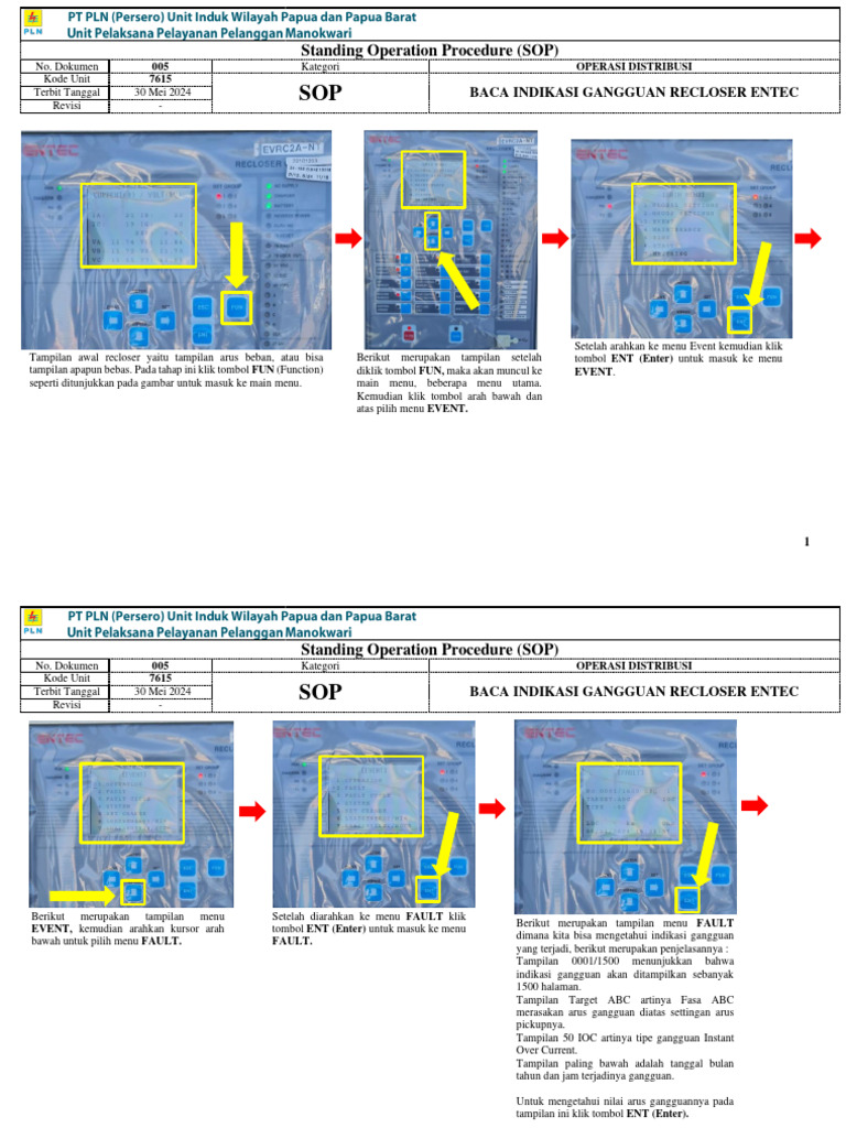 005 Sop Baca Indikasi Gangguan Relay Recloser Entec | PDF