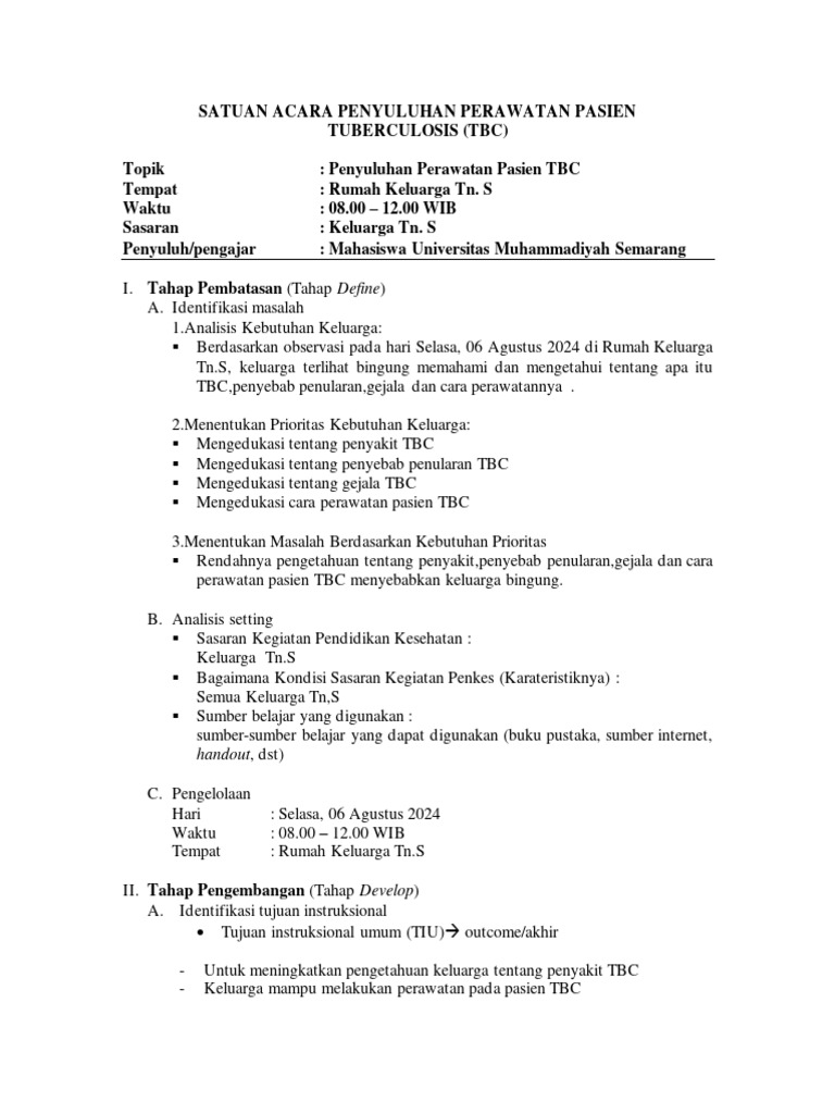 Format Sap Bu Pawes | PDF | Kesehatan Holistik