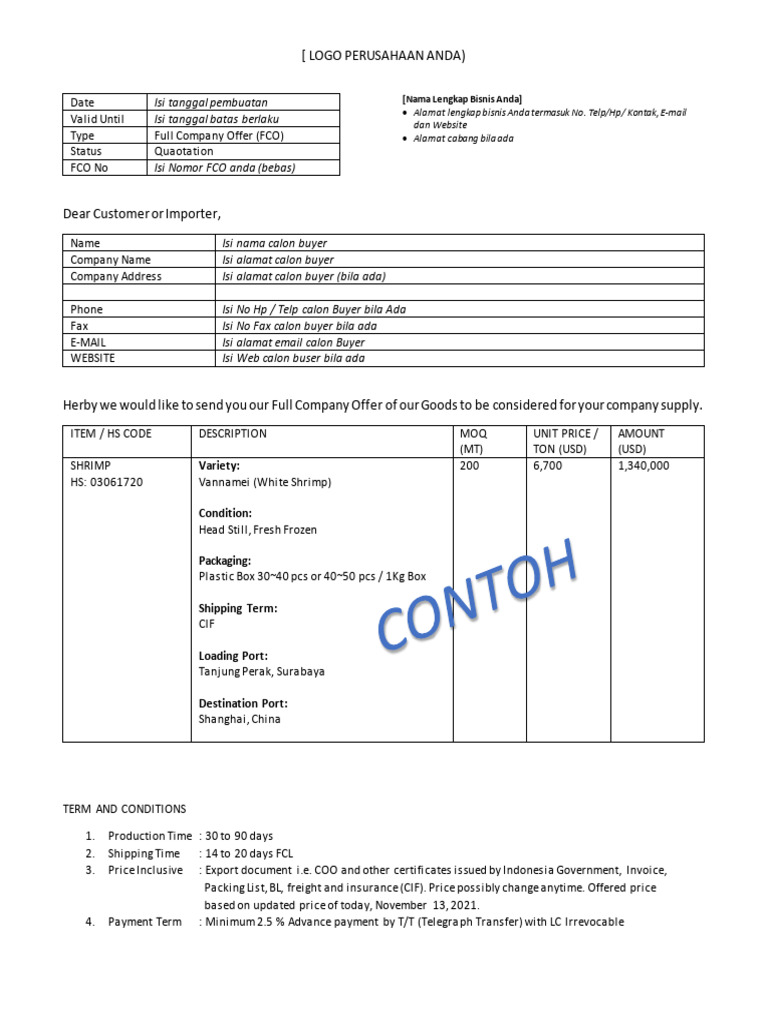 SAMPLE 1 - Simple FCO | PDF | Supply Chain Management