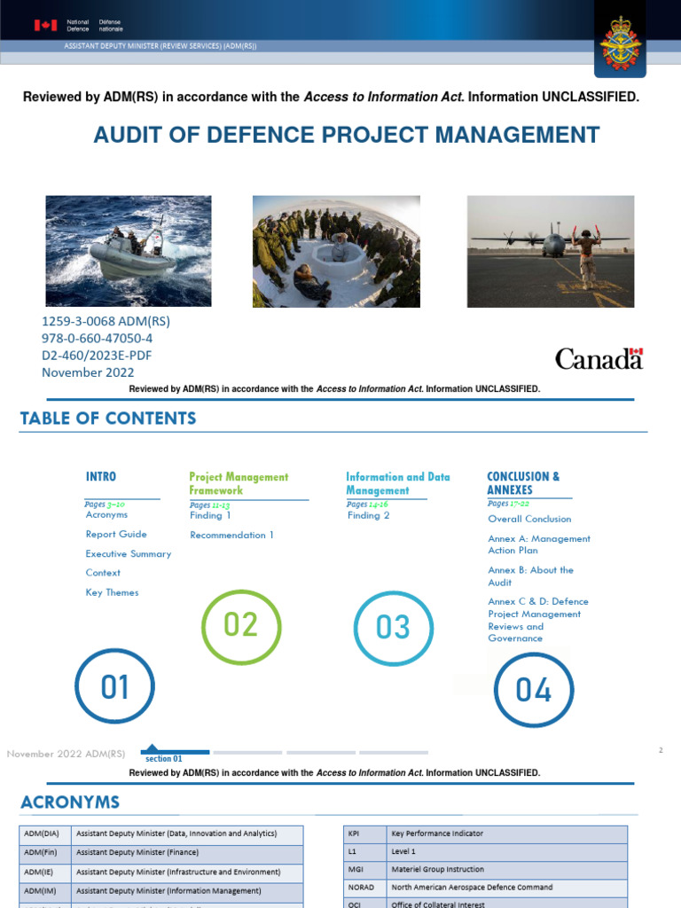 Audit of Defence Project Management - Canada National Defence | PDF ...