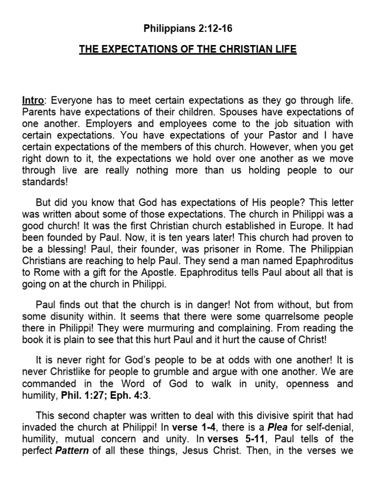 The Expectation of The Christian Life | PDF | Salvation | Jesus