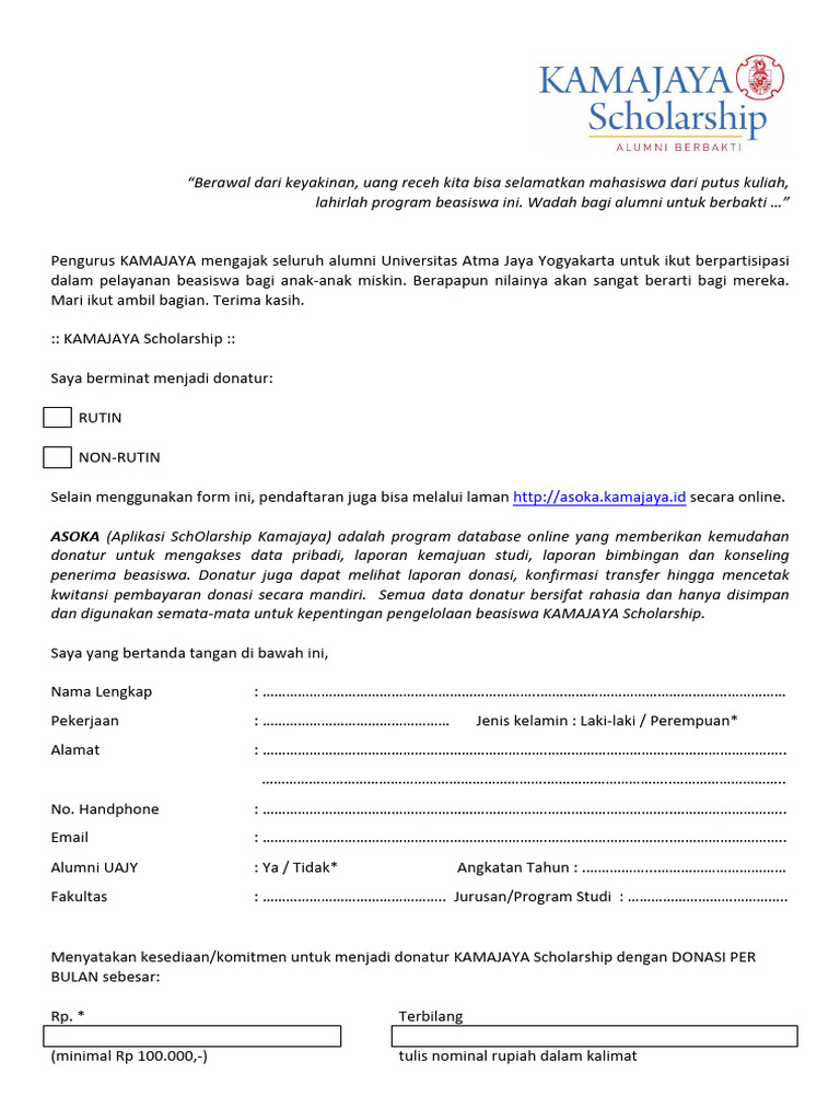 Beasiswa KAMAJAYA: Donasi Selamatkan Mahasiswa | PDF | Karier & Perkembangan | Olahraga & Rekreasi