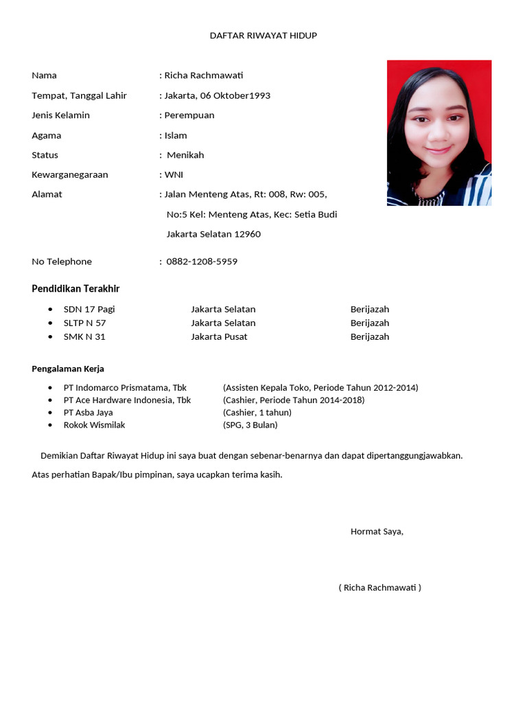 New-Cv Richa Rachmawati | PDF