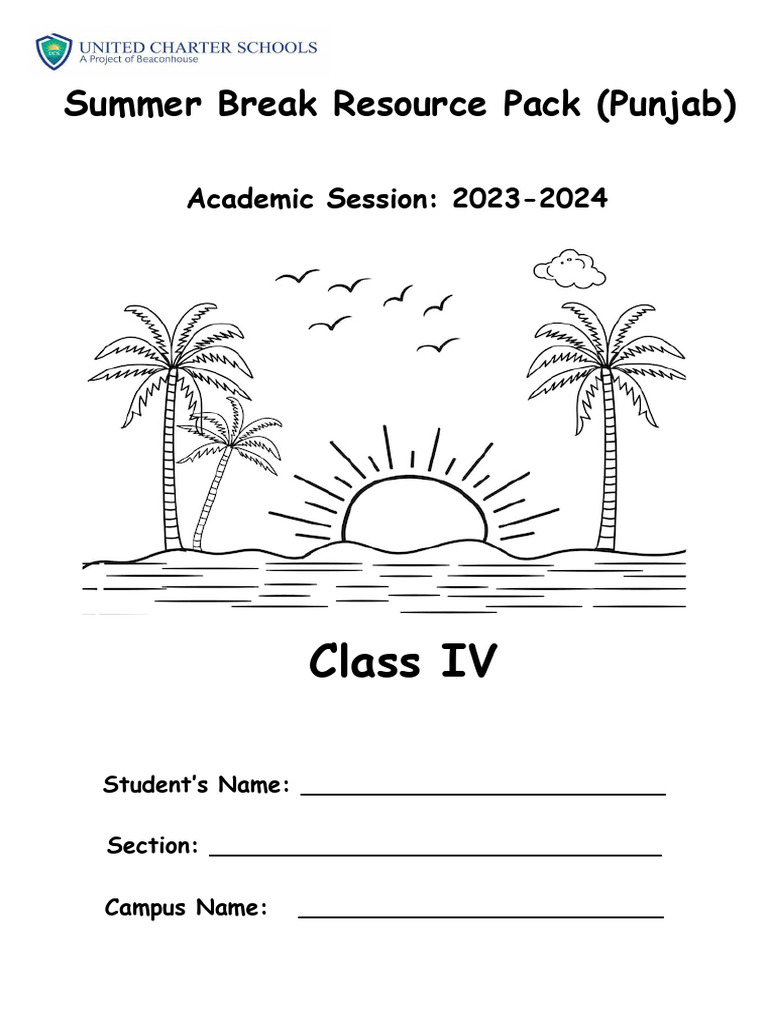 Class IV-Summer Break Resource Pack - 2023-2024-Punjab | PDF | Sodium ...