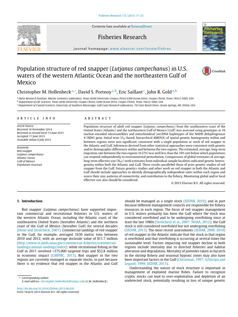 Population-structure-of-red-snapper-Lutjanus-campechanus-in-U-S-waters ...