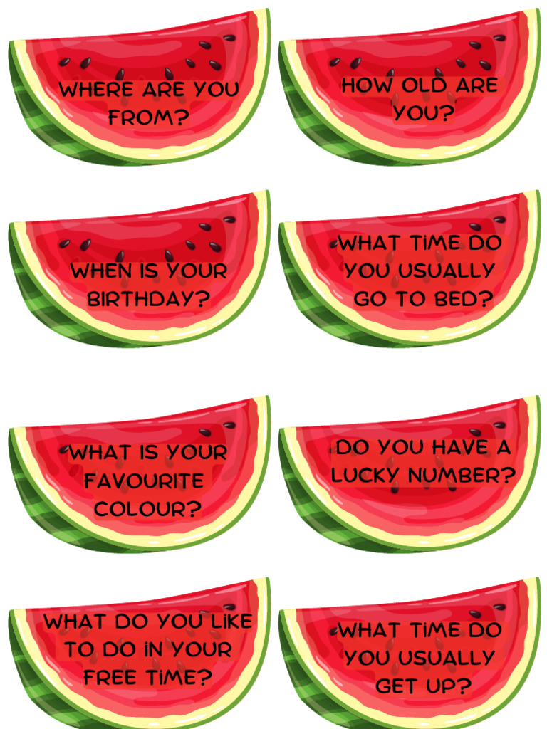 WARM UP Questions | PDF | Lifestyle