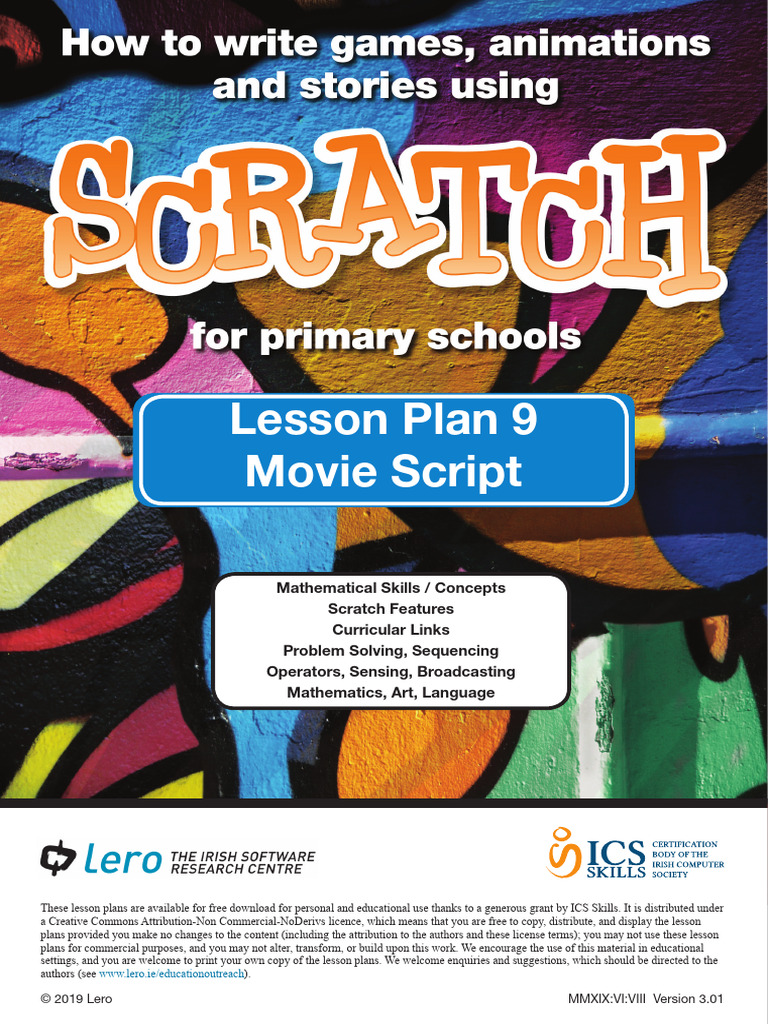 Lesson 9 V3 | PDF | Scratch (Programming Language) | Animation