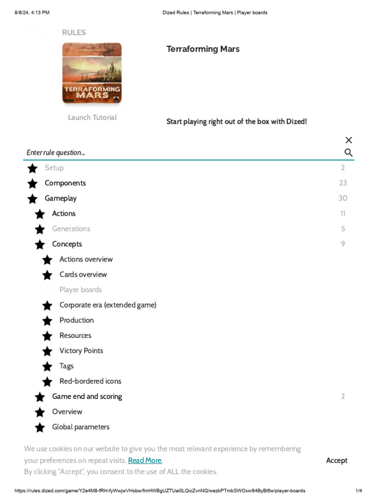 Dized Rules - Terraforming Mars - Player Boards | PDF | Http Cookie