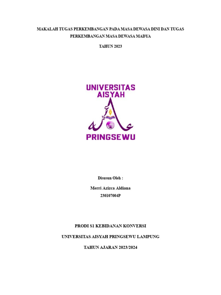 TUGAS PSIKOLOGI PERKEMBANGAN MERRI AZIZCA KELAS A | PDF
