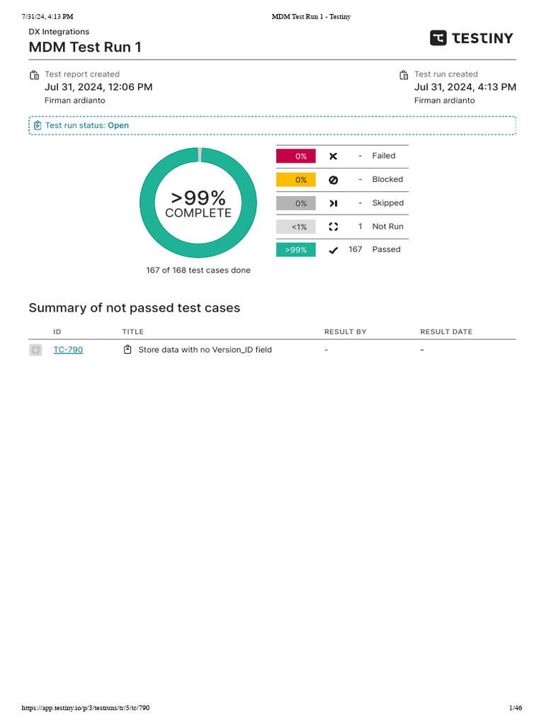 MDM - Test Report | PDF | Json | Data Management Software