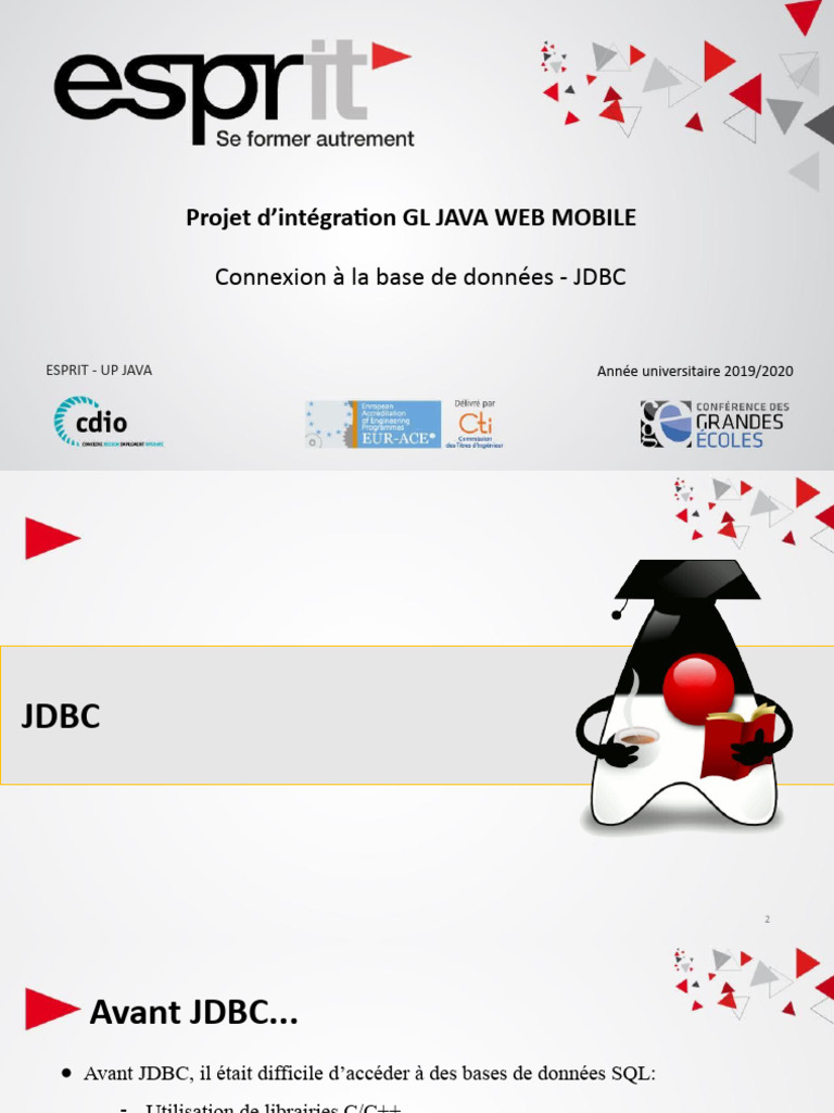 Guide JDBC pour Connexion à SGBD | PDF | Bases de données | Java (Langage de programmation)